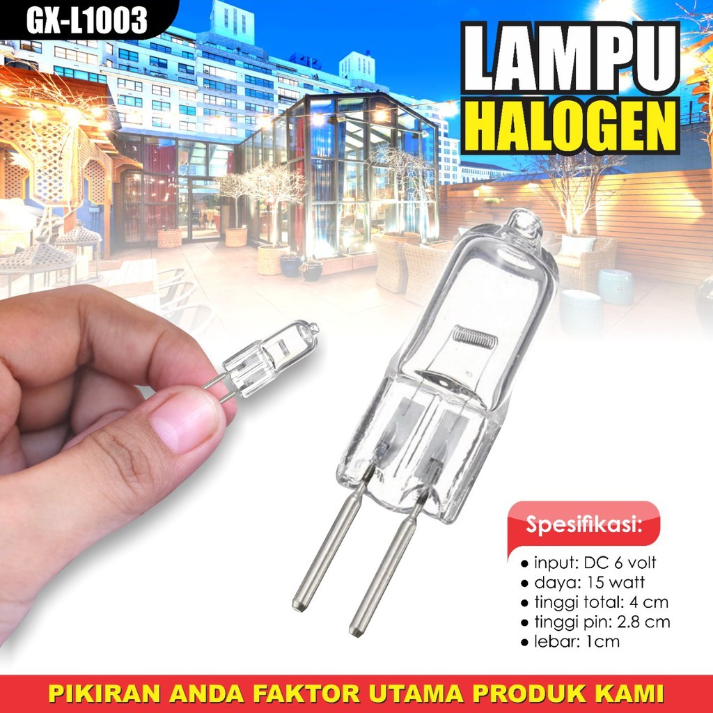 Jual LAMPU HALOGEN KACANG 6VOLT 15WATT MODEL L1003 LAMPU HALOGEN LAB ...