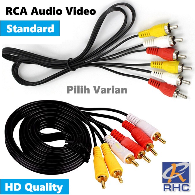 Jual Kabel Audio Video HIFI Stereo 3 RCA Male Jack AUX HD Quality AV ...