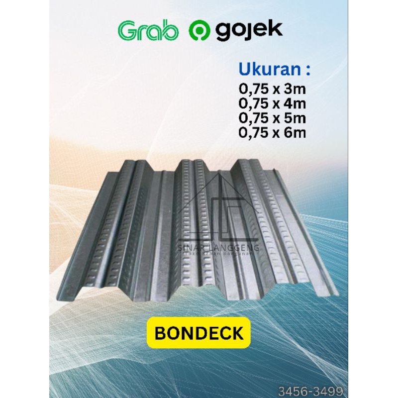 Jual (Harga per lembar) Bondeck / bondek / floor deck / Plat Alas Cor Galvalum tebal 0,75 mm ...
