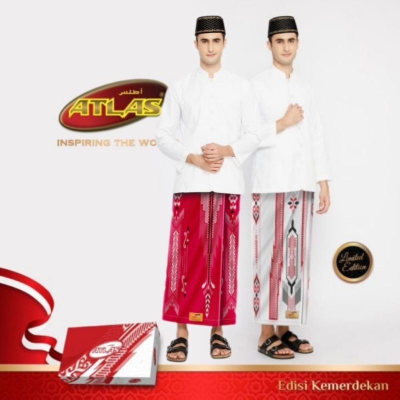 Jual SARUNG ATLAS EDISI KEMERDEKAAN MOTIF BHS SIF SGF WARNA MERAH PUTIH ...