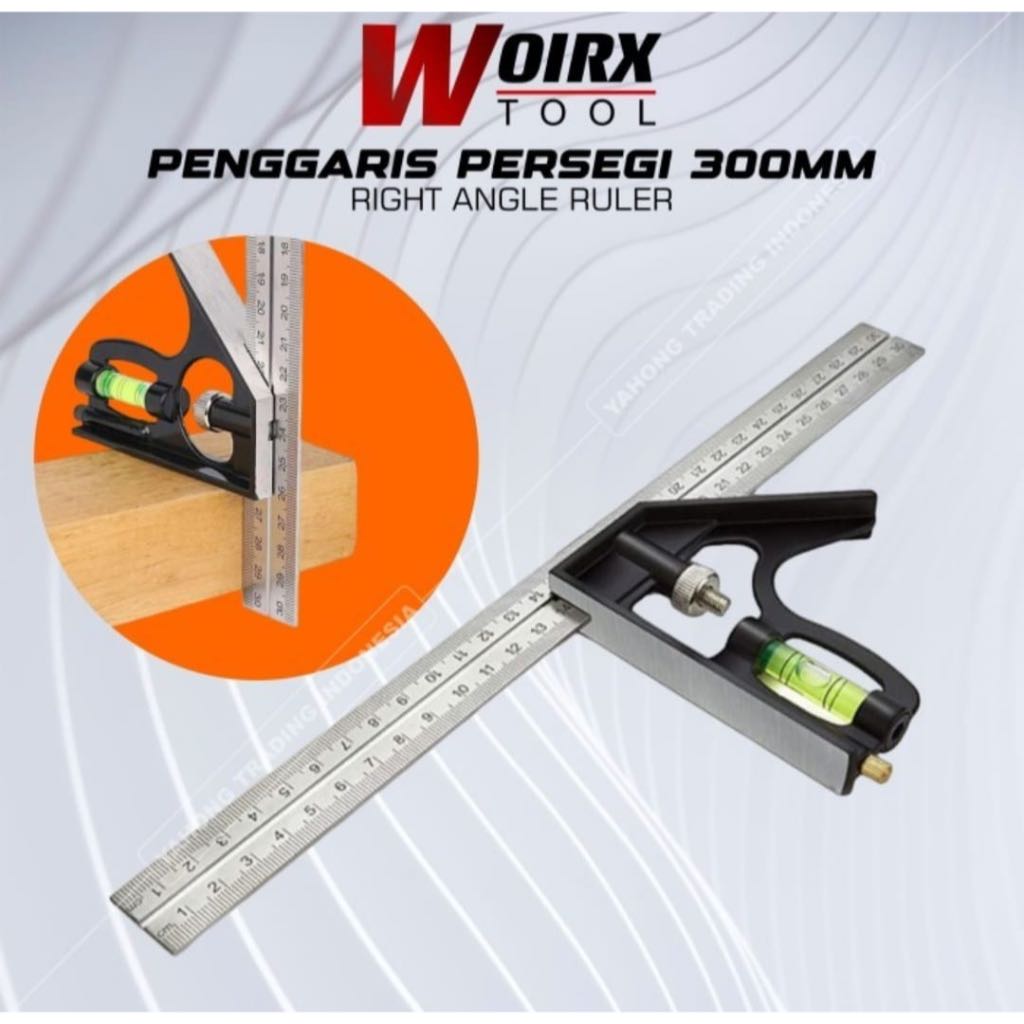 Jual Penggaris Siku L Waterpass 300 mm WOIRX Siku Tukang Meter Geser ...