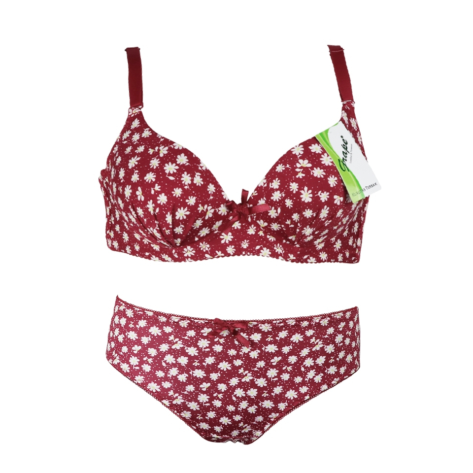 Jual Grape - Bra Setelan Cd Bh Set Busa Tebal Berkawat Celana Dalam Wanita Spm 0359 Set | Shopee ...
