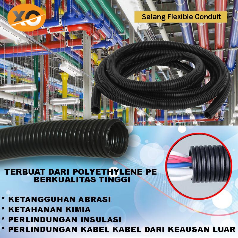 Jual Selang Flexible Conduit Pelindung Pembuangan Kabel Ac Spiral 20mm ...