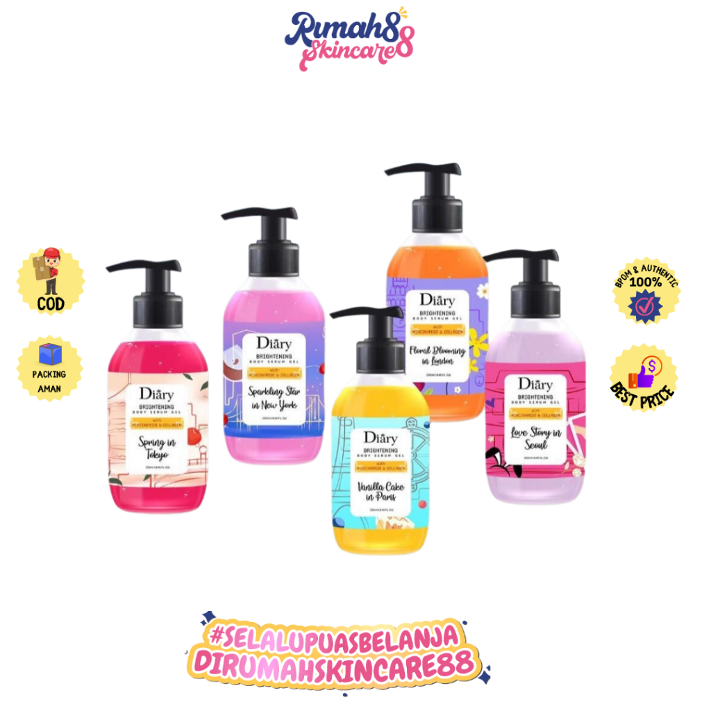 Jual DIARY Brightening Body Serum Gel 250ml | Shopee Indonesia