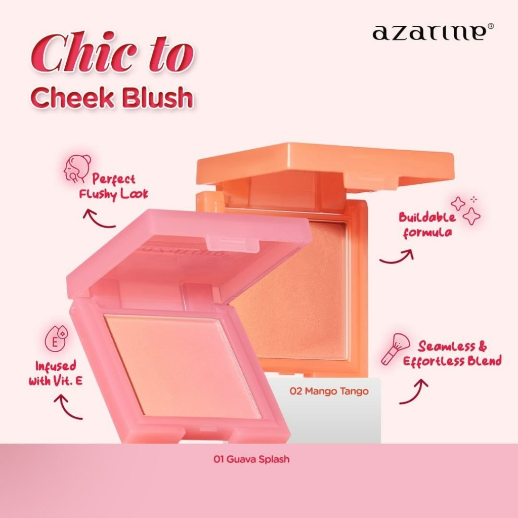 Jual Azarine Chic to Cheek Blush | Blush On Azarine | Shopee Indonesia