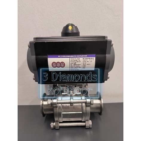 Jual BALL VALVE SANITARY SPV SS316L ACTUATOR PNEUMATIC DA 2" CLAMP ...