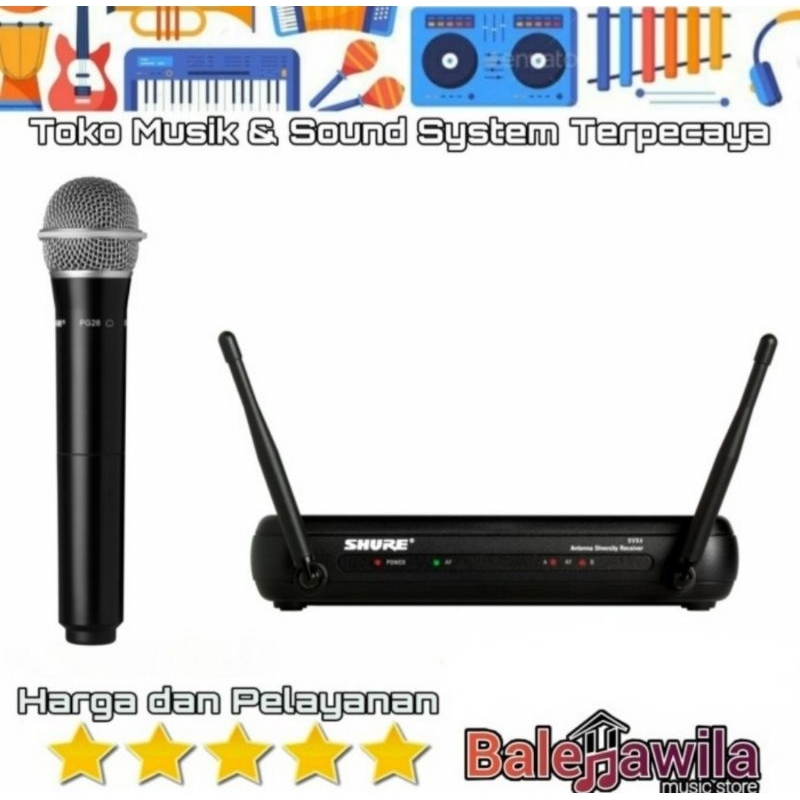 Jual Microphone Wireless Shure SVX24/PG28 Original Mic Vocal System ...
