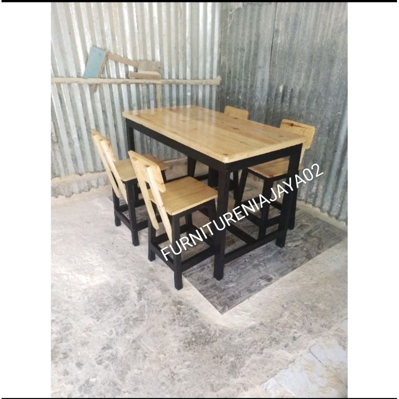 Jual meja makan meja cafe 4 bangku | Shopee Indonesia