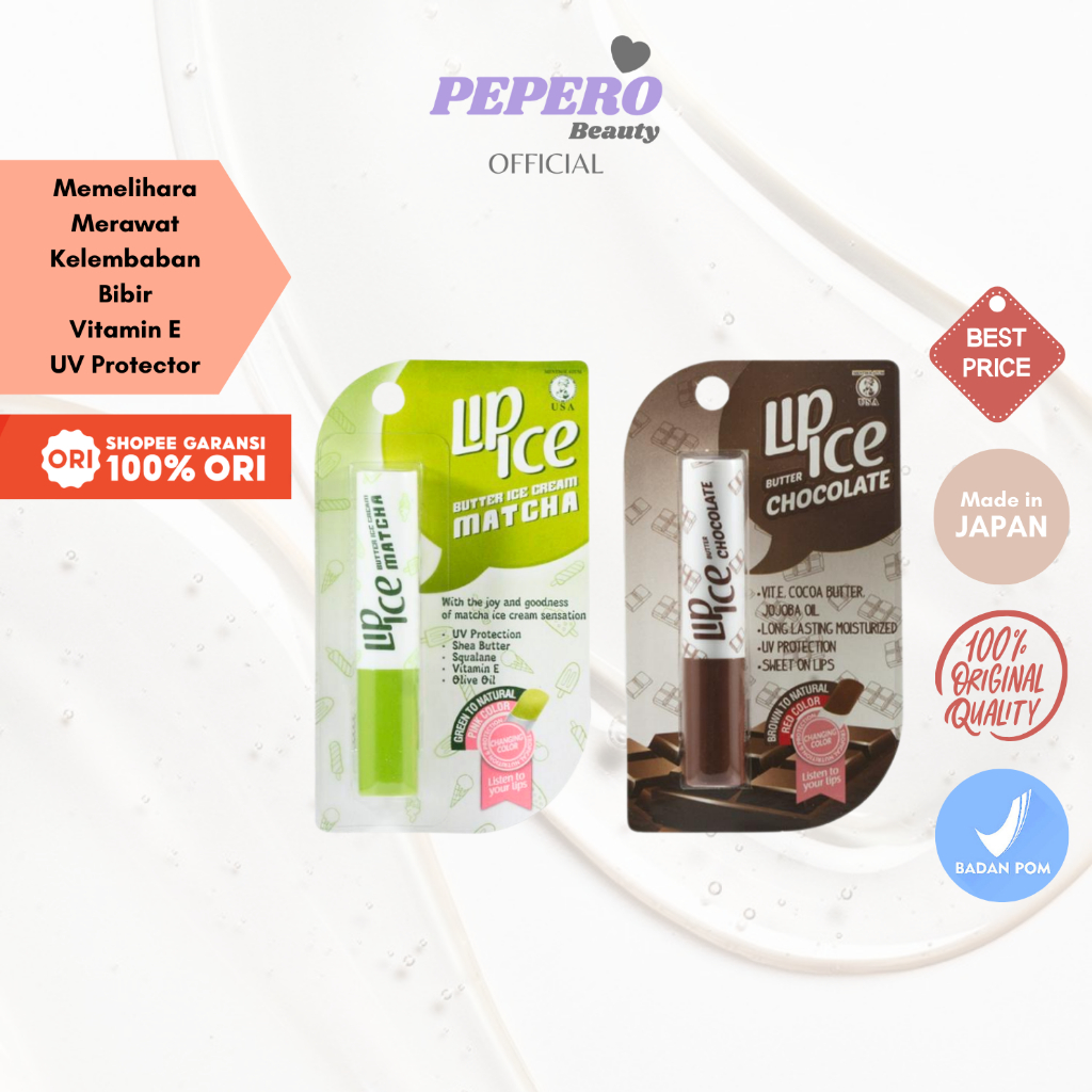 Jual LIP ICE Butter Ice Cream Changing Color Lip Balm Matcha ...