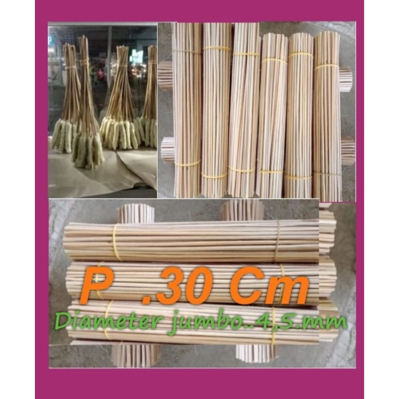 Jual STIK BAMBU TUMPUL 30 CM DIAMETER JUMBO -+4,5 MM ISI 100 | Shopee ...
