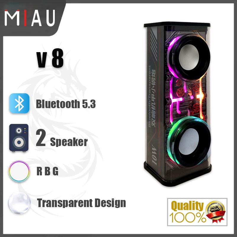 Jual Speaker Bluetooth Mecha Portable Wireless Transparan Mech Audio ...