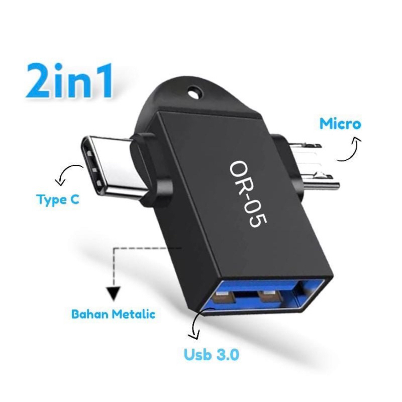 Jual OTG USB 2 IN 1 MICRO TYPE C MULTIFUNGSI MODEL TERBARU | Shopee ...