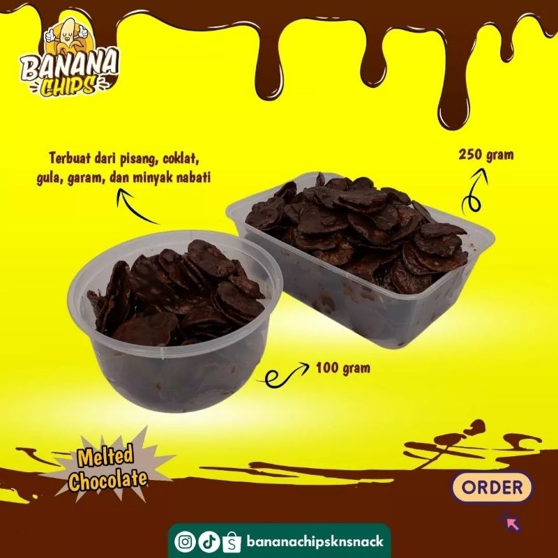 Jual KERIPIK PISANG MELELEH LUMER VARIAN RASA COKLAT UKURAN 100GR DAN ...