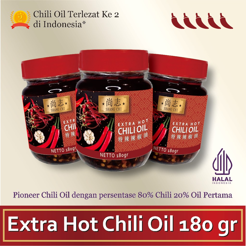 Jual Shang Chi - Chili Oil Halal - Extra Hot / Minyak Cabai / Sambal Minyak | Shopee Indonesia