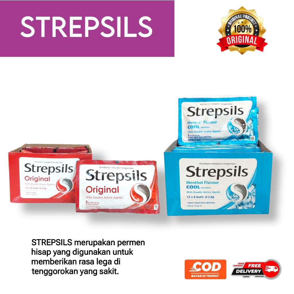 Jual Strepsils (Original) Sachet - Permen Pelega Sakit Tenggorokan ...
