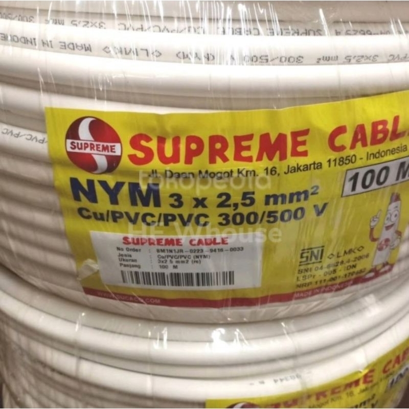 Jual Supreme Kabel Listrik NYM 3x2,5 @100mtr | Shopee Indonesia