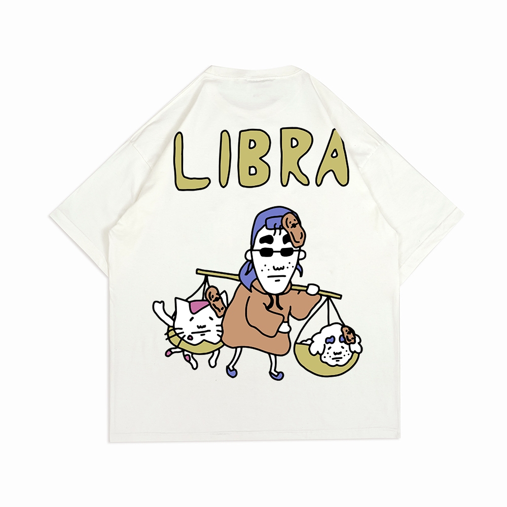 Jual PEANUT STAIN - Libra Zodiac Ivory Oversized Tshirt | Shopee Indonesia