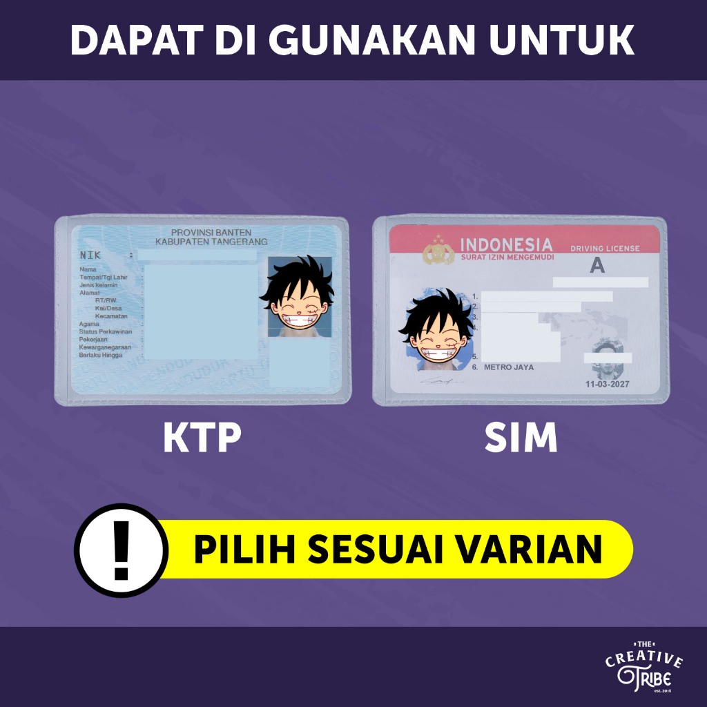 Jual One Piece - Cover KTP / SIM Karakter Unik - Sarung Plastik Mika ...