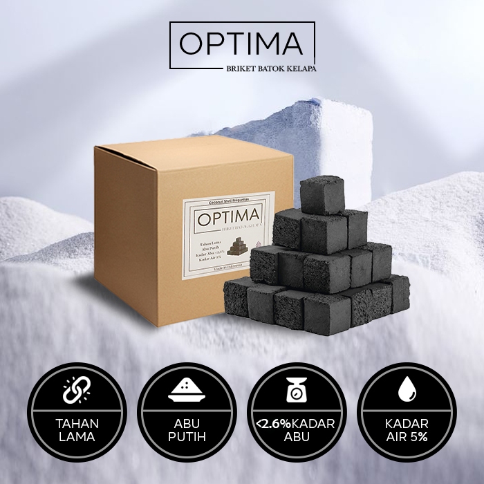 Jual Optima Arang Briket Batok Kelapa 1 Kg Kualitas Export Bara Tahan ...