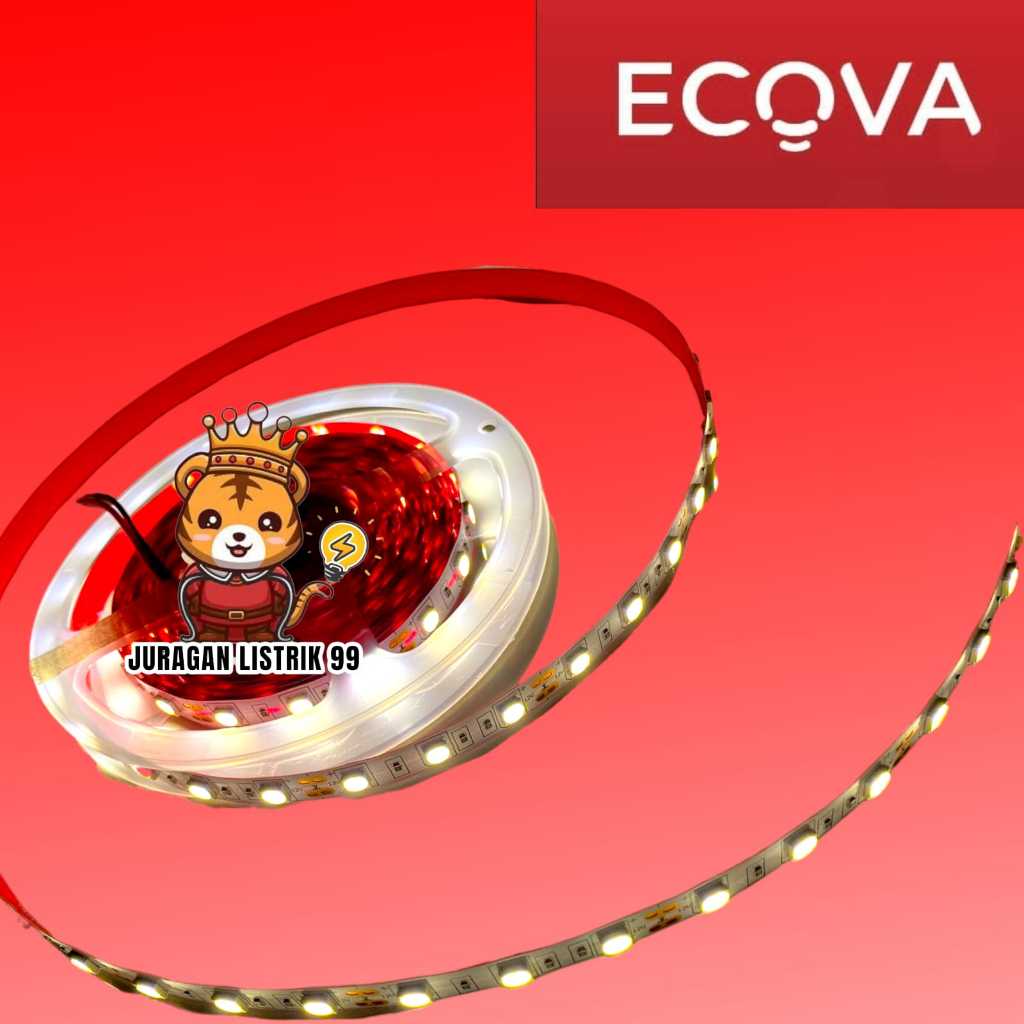 Jual LAMPU LED STRIP ECOVA 5M 12V 5050 / 2835 MATA BESAR MATA KECIL ...