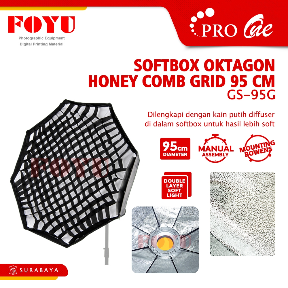 Jual Softbox Oktagon Octagon Honey Comb Grid Studio Flash Light Segi Delapan Kotak Mount Bowens ...
