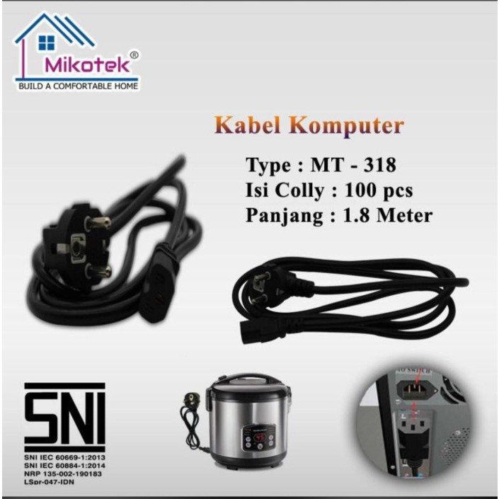 Jual Kabel Power Cpu / Kabel Power Ac Panjang 1,8m Full | Shopee Indonesia