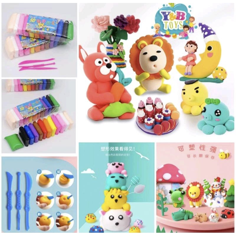 Jual HELLO_Clay Mianan Anak Isi 12pcs Edukasi Malam Lilin Slime Murah ...