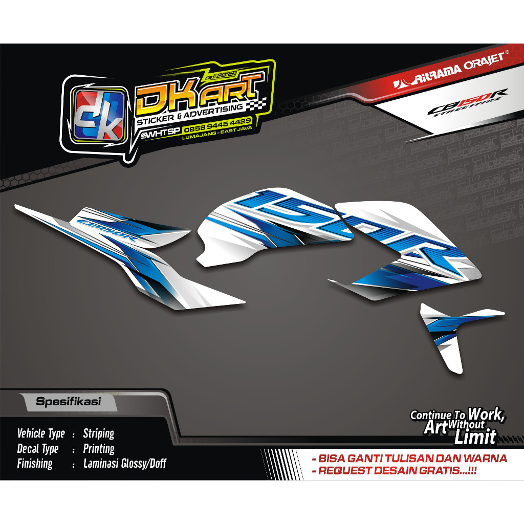 Jual Striping Variasi Sticker Custom CB150R 2016-2017 V2 Streetfire ...