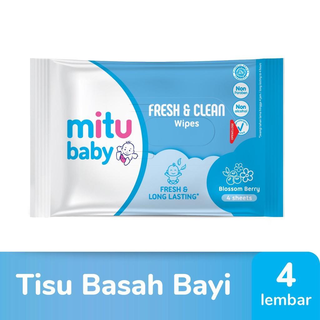Jual MITU BABY TISSUE BASAH 4 SHEETS WET WIPES NON ALCOHOL BAYI ...