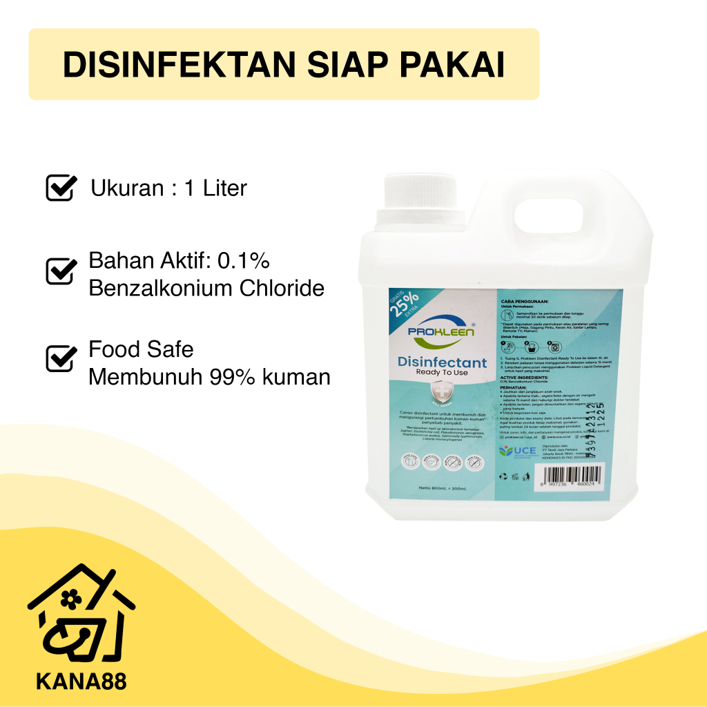 Jual Disinfektan Prokleen 1 Liter Disinfectant Cairan Antiseptik Siap ...