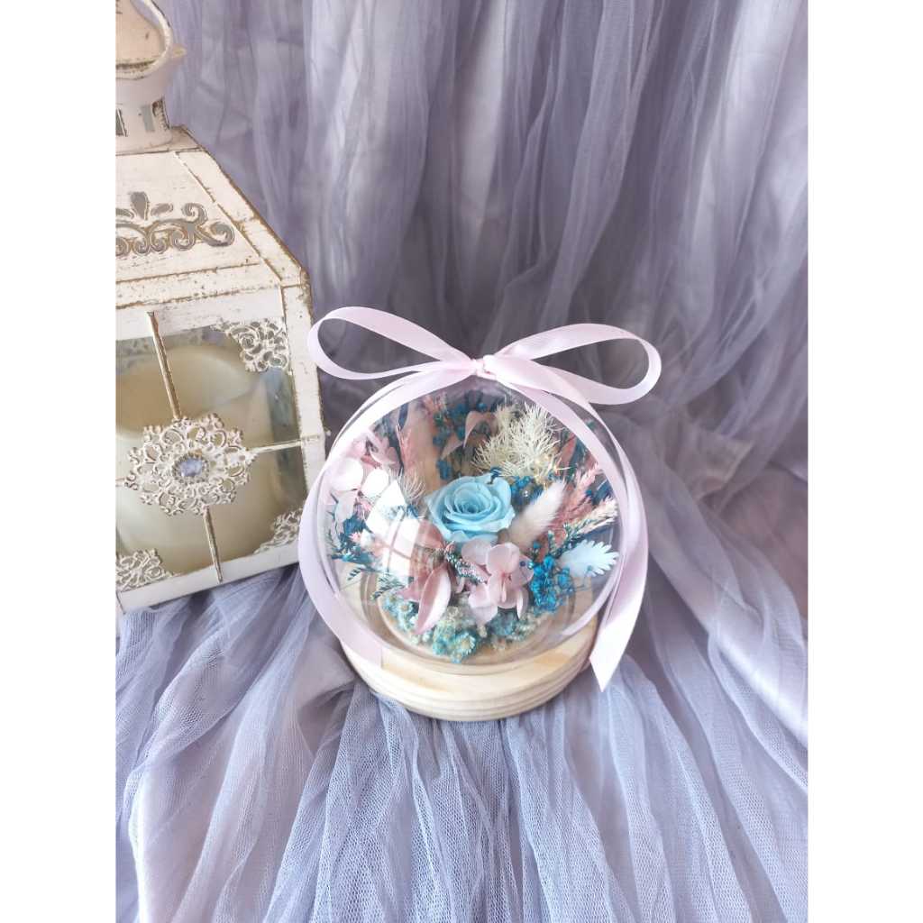Jual Bunga dalam Tabung / Ball Flower Dome Small / Flower Dome / Hiasan ...