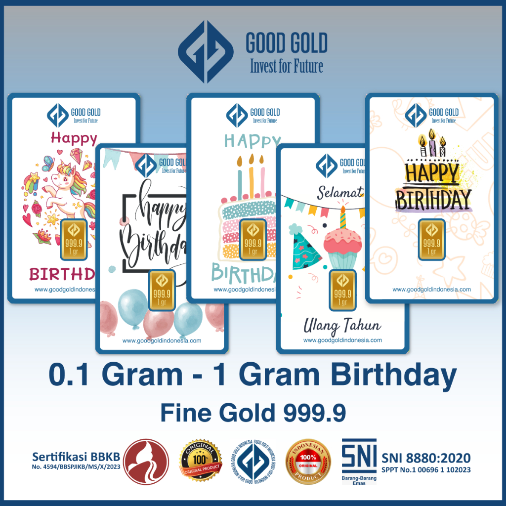 Jual Logam Mulia Good Gold edisi Birthday/ Emas Batangan Good Gold seri ...