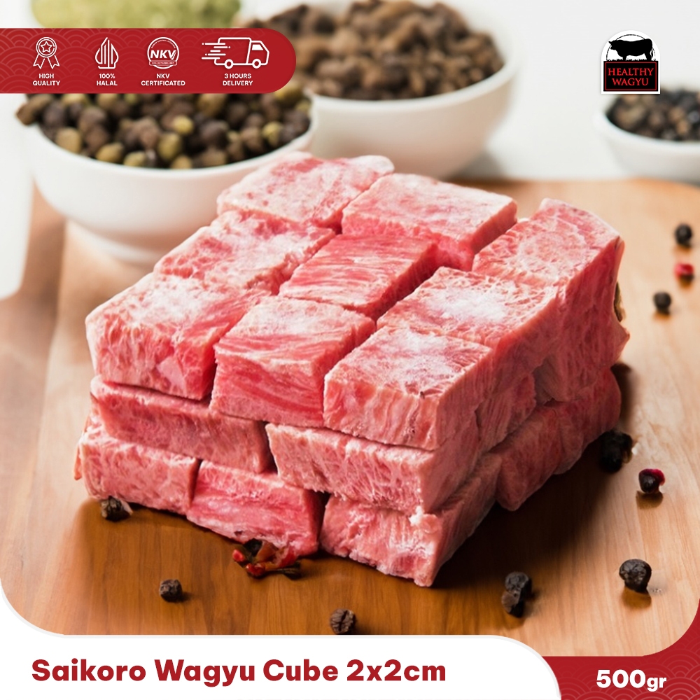 Jual Saikoro Wagyu Cube 2X2CM 500 Gram Healthy Wagyu | Shopee Indonesia
