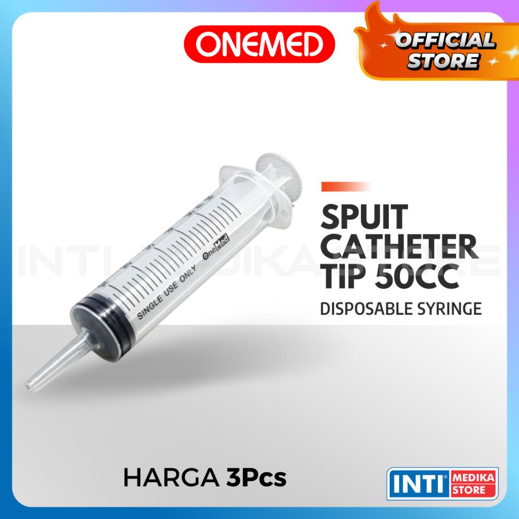 Jual ONEMED - Spuit 50cc / Catheter Tip / Disposable Syringe Isi 3pcs ...