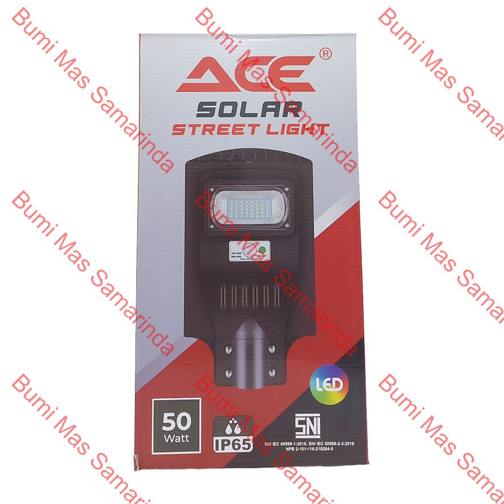 Jual ACE LAMPU JALAN SOLAR PANEL LED 50 WATT / SOLAR STREET LIGHT IP65 50 W | Shopee Indonesia
