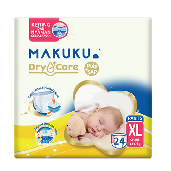 Jual MAKUKU DRY CARE POPOK BAYI PEREKAT/CELANA NB-S38/M30/L28/XL24 ...