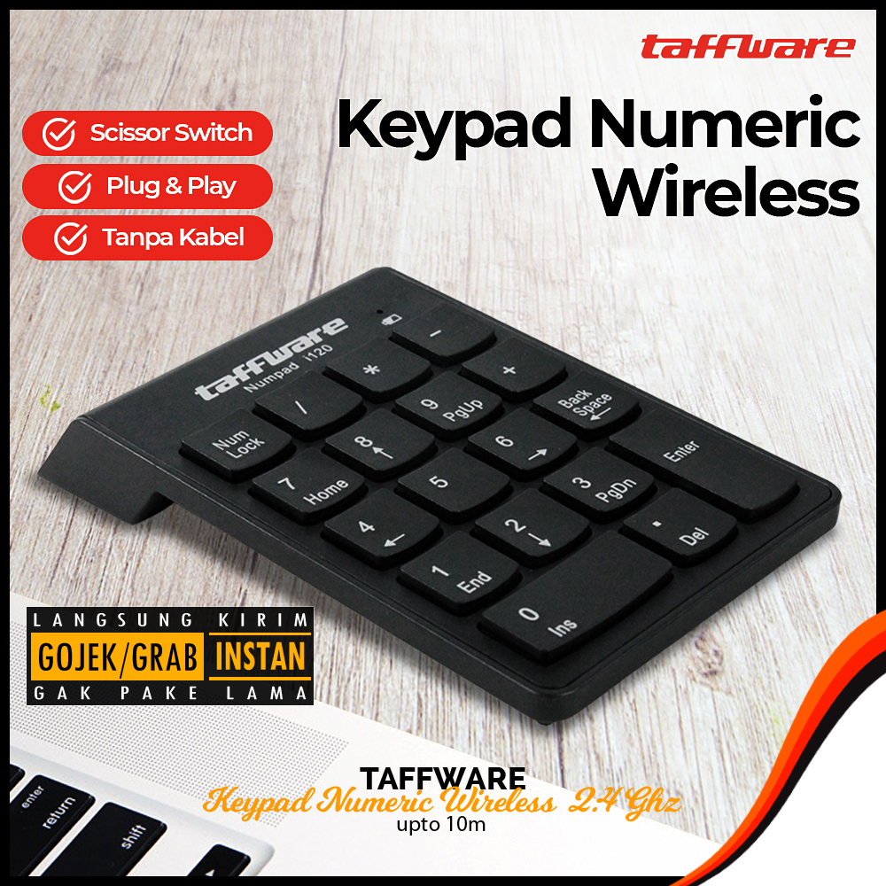 Jual Taffware Keypad Numeric Wireless 2.4 GHz 10 Meter - Keyboard Numerik | Shopee Indonesia