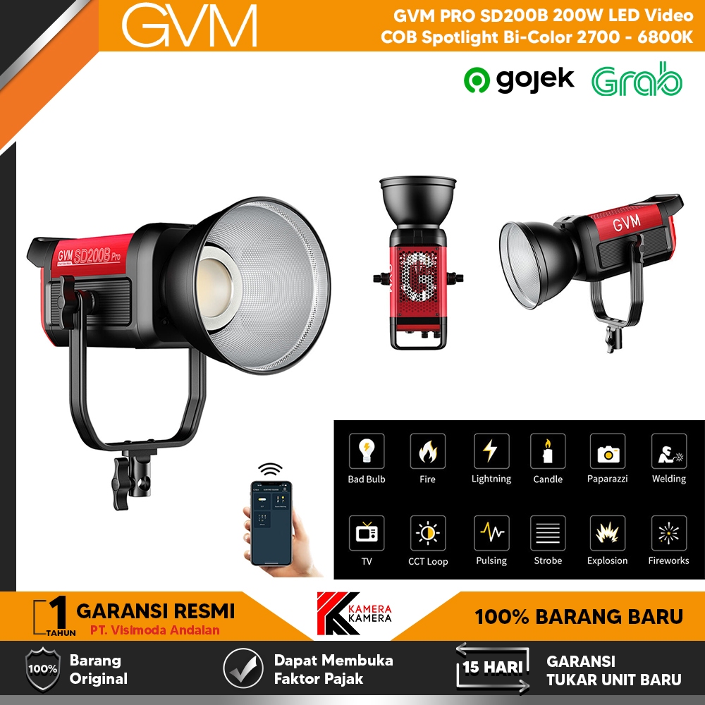 Jual GVM PRO SD200B 200W LED Video COB Spotlight Bi-Color 2700 - 6800K ...