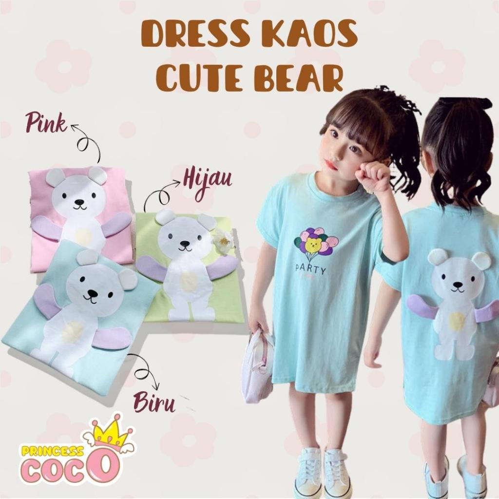 Jual [PRINCESS COCO] 1-7 Tahun Dress Bear Cute Kaos Anak Perempuan ...