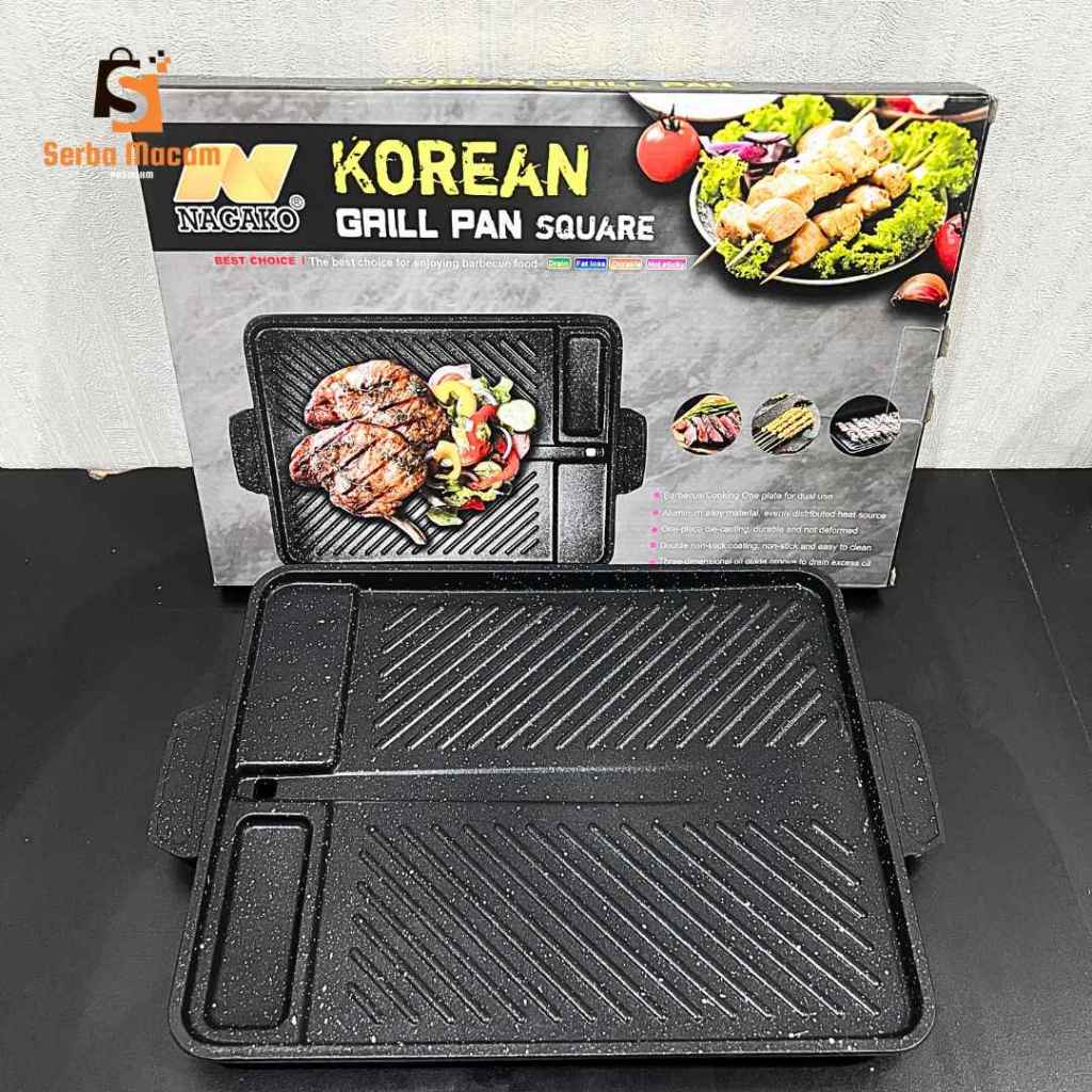Jual Grill Pan Korea Anti Lengket | Korean BBQ Grill Pan Nagako | Alat Pemanggang Daging Ukuran ...