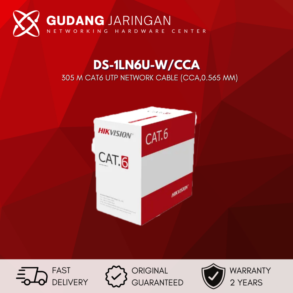 Jual HIKVISION DS-1LN6U-W/CCA KABEL UTP CAT 6 LAN CABLE | Shopee Indonesia