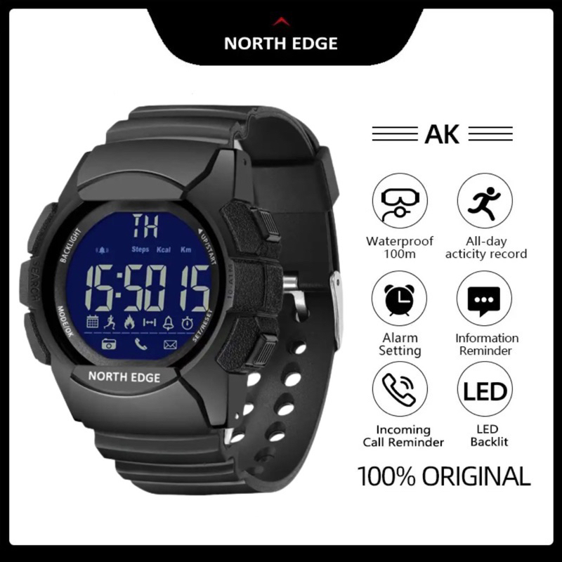 Jual NORTH EDGE AK WATERPROOF 100M Original Smartwatch Militer | Shopee ...