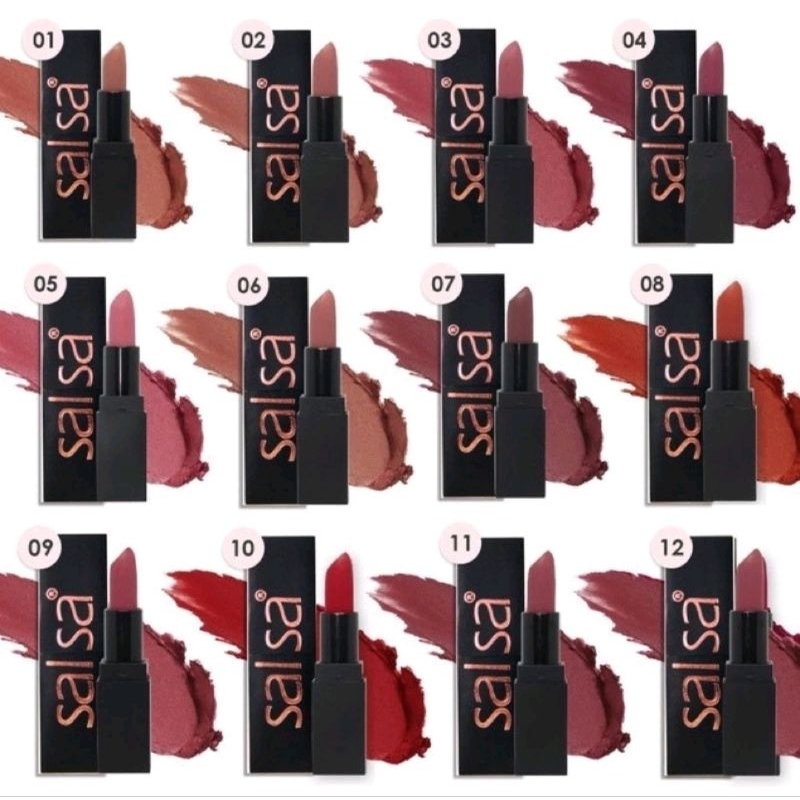 Jual Salsa Matte Lipstik Colorful Pigmented Velvet Matte Finish ...