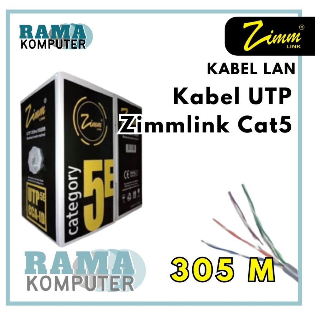 Jual KABEL LAN UTP ZIMMLINK CAT5E-HITAM | Shopee Indonesia