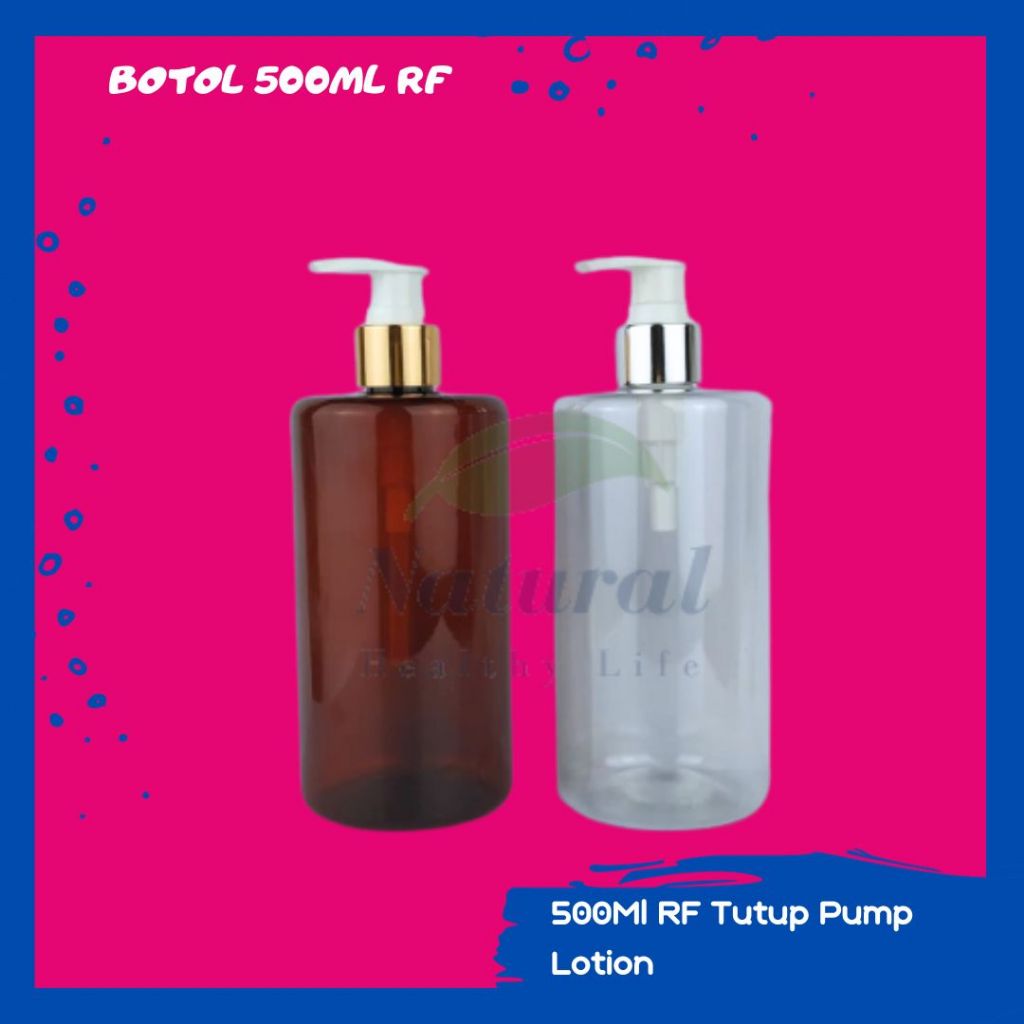 Jual Botol 500ml RF Warna tutup Pump Lotion Neck 24 bahan Pet RF Pundak ...