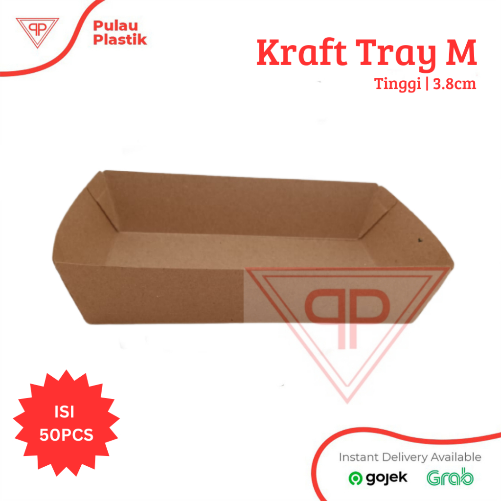 Jual Paper Tray Ukuran M Kraft Tray Tebal 290gsm Piring Kertas Food ...
