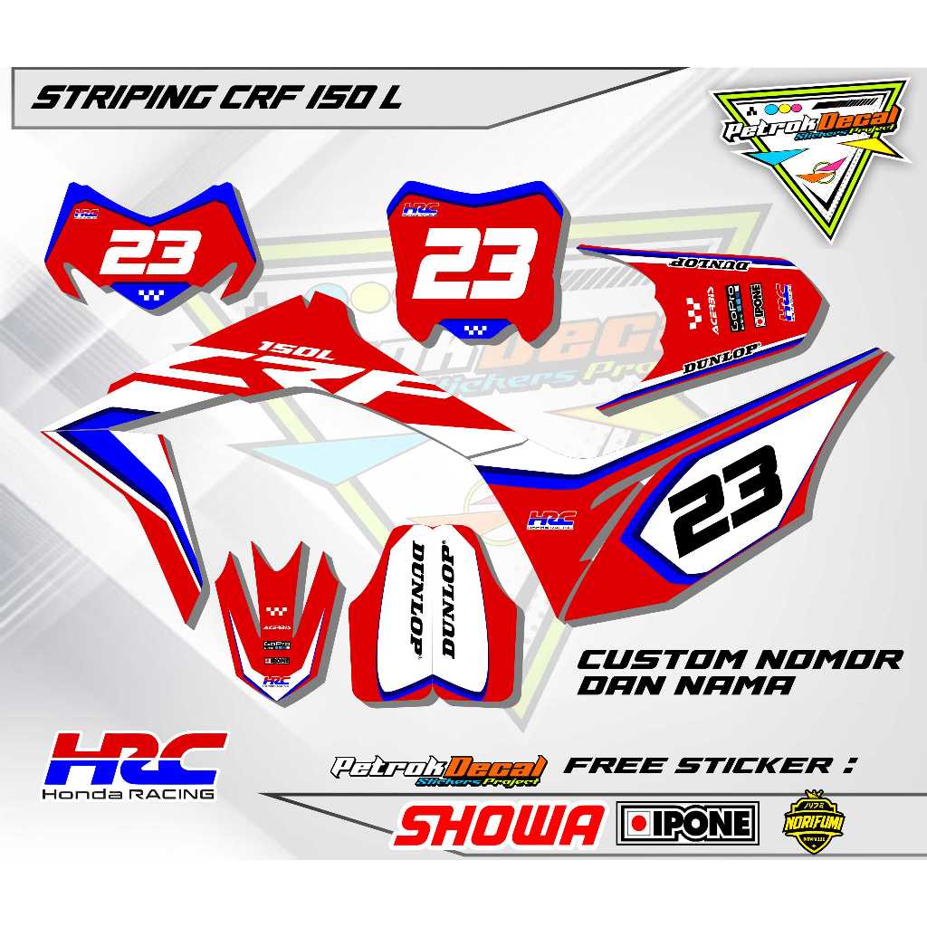 Jual STRIPING SEMI DECAL VARIASI MOTOR HONDA CRF 150 L / STIKER LIST ...