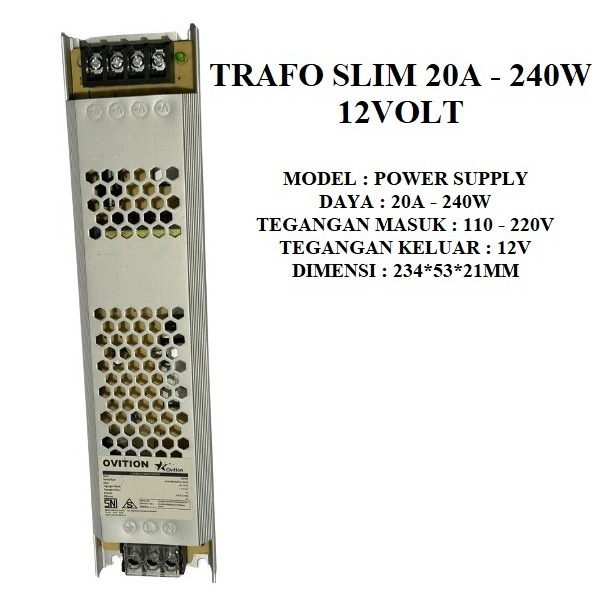 Jual Power Supply Adaptor Switching LED 12V Adaptor /Trafo Slim 12 Volt / 3A - 36W /5A -60W/10A ...