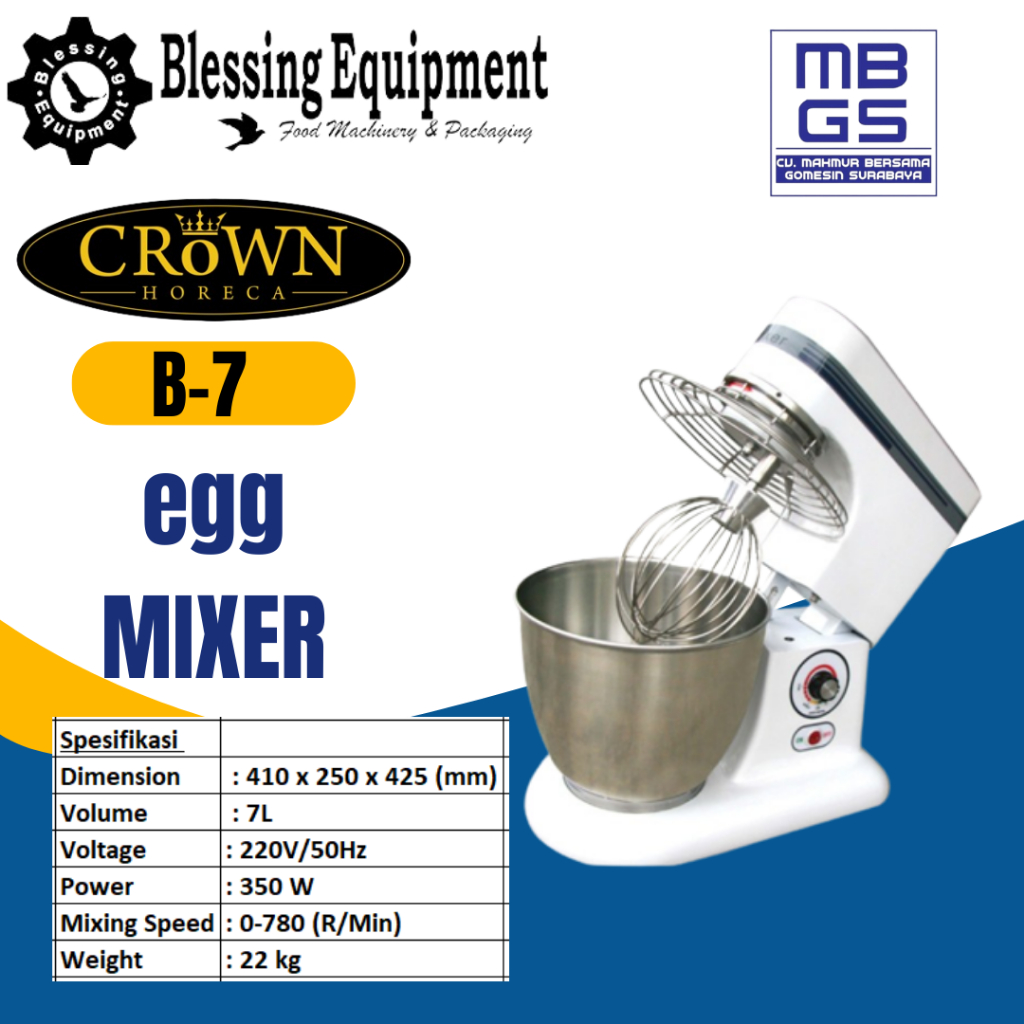 Jual B-7 Planetary Mixer Crown Horeca B7 / 7 LITER | Shopee Indonesia
