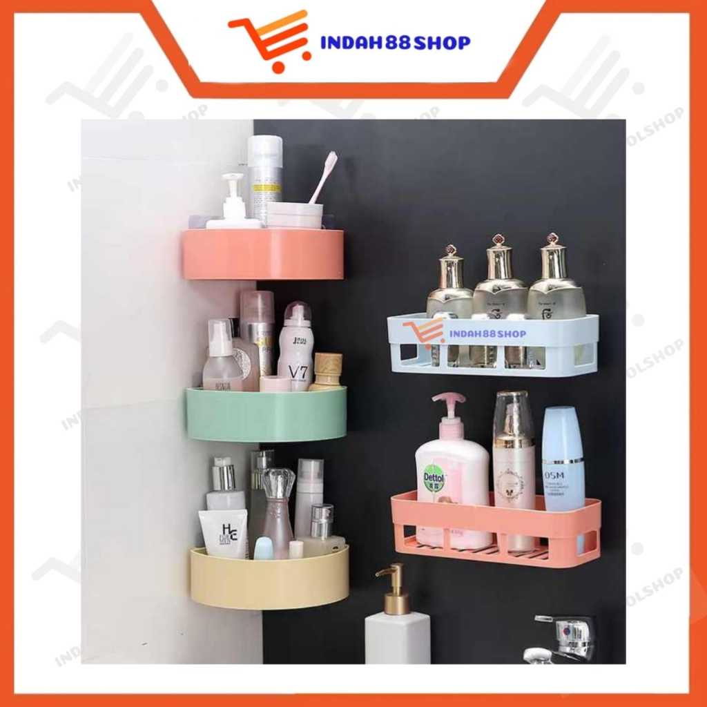 Jual RAK KAMAR MANDI TEMPEL DINDING / RAK TEMPAT SABUN GANTUNG PLASTIK ...